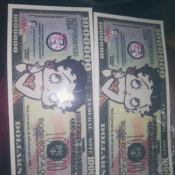 Betty Boop | Other | Betty Boop Million Dollar Bill | Poshmark